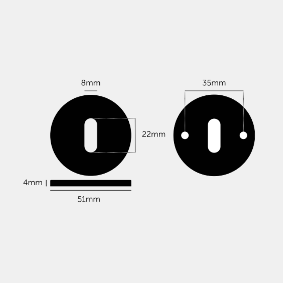 Key Escutcheon - Smoked Bronze | Total Look Tiles